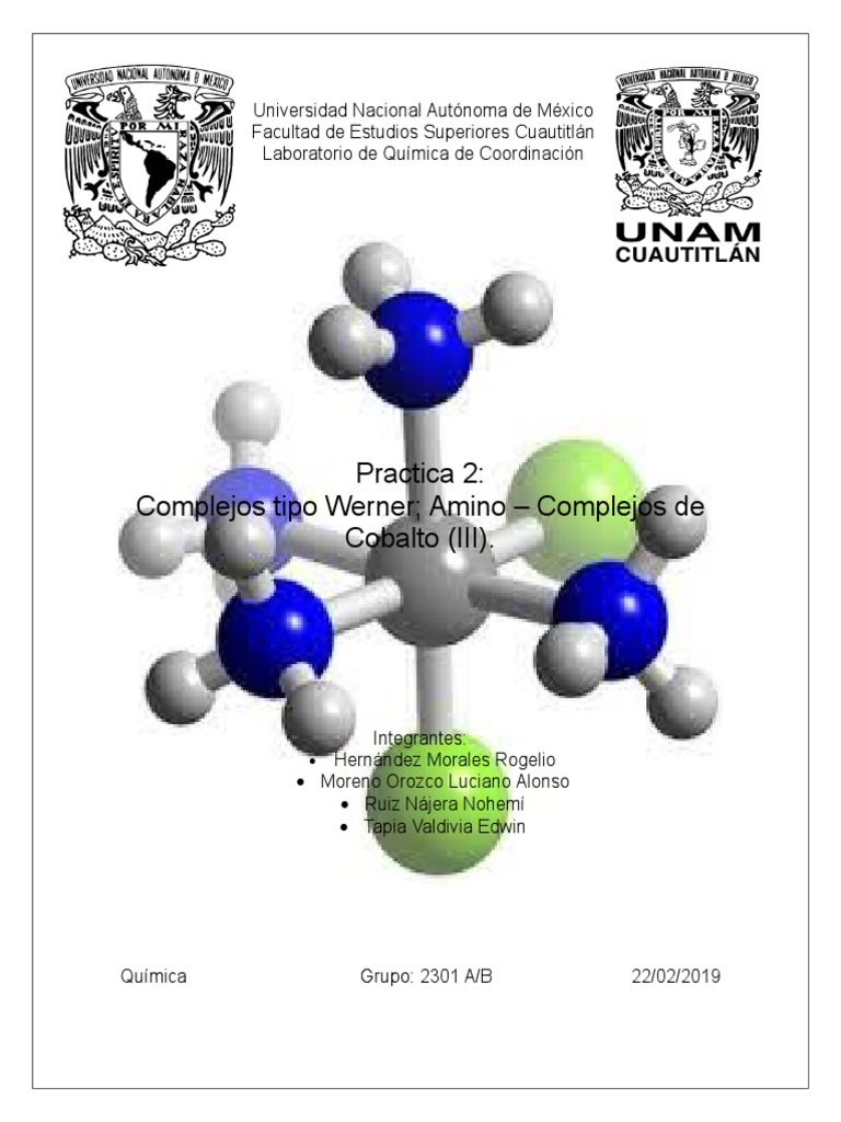 Complejos de Werner | PDF | Complejo de Coordinación | Elementos químicos