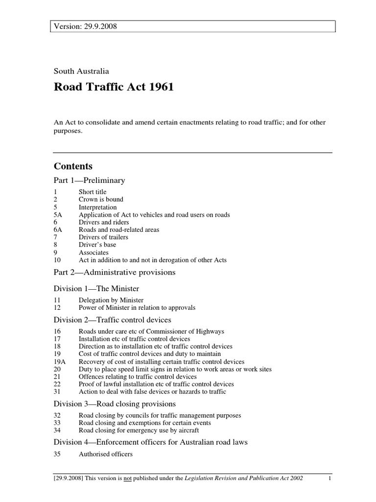 Driving Offences Summary 1964 | PDF | Road | Vehicles