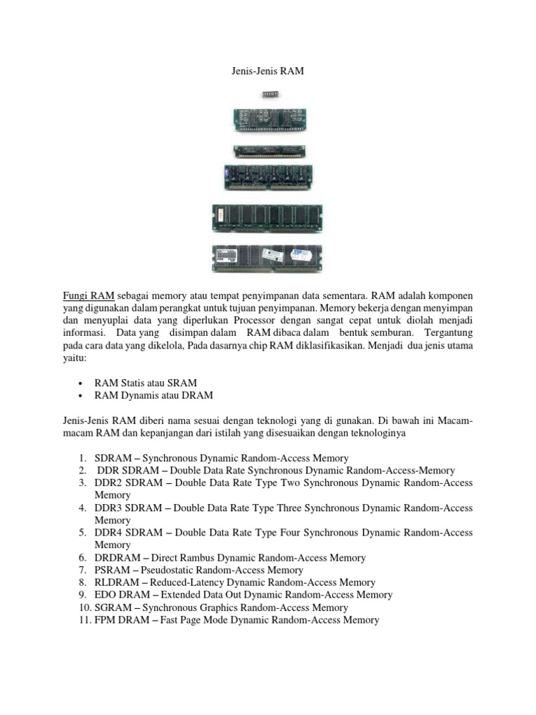 JENIS-JENIS MEMORI KOMPUTER | PDF