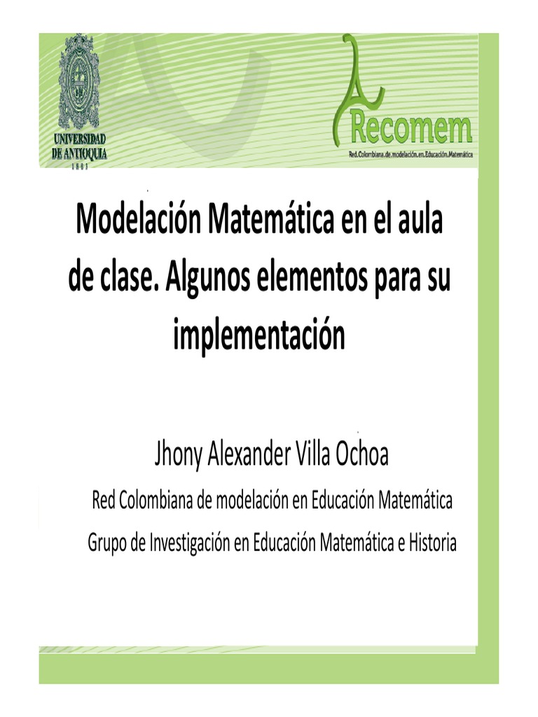Modelacion Matematica PDF | PDF | Plan de estudios | Maestros