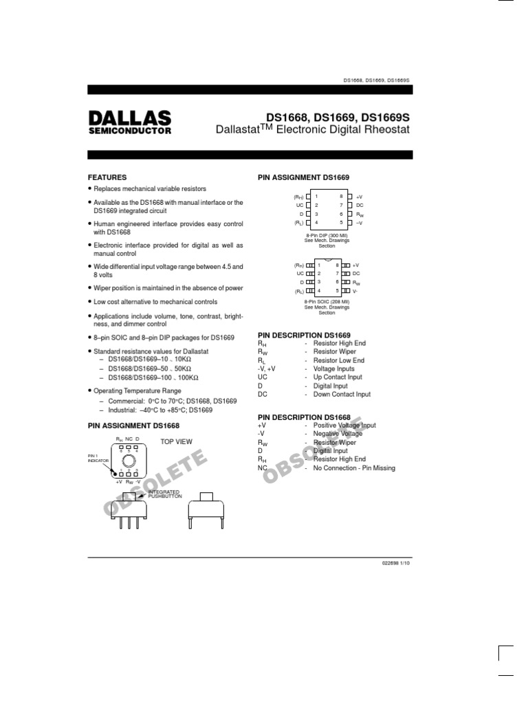 DS1669 | PDF | Resistor | Direct Current