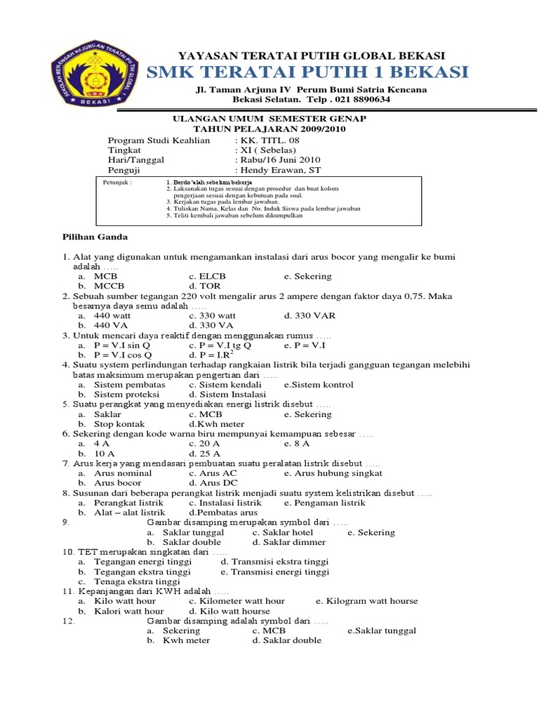 Soal ITL KELAS 11 | PDF