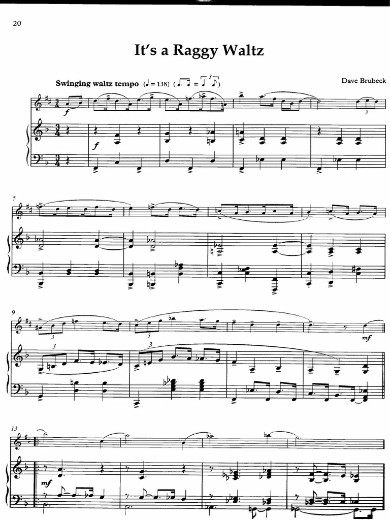 Its A Raggy Waltz Piano | PDF