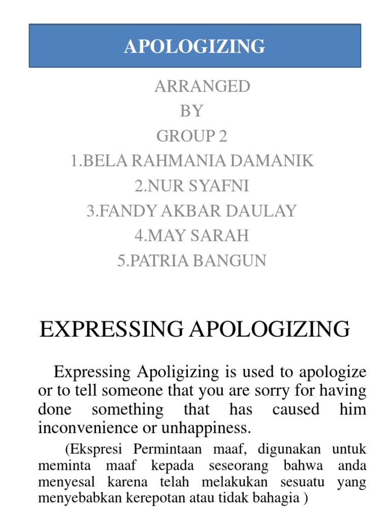 Apologizing Power Point | PDF