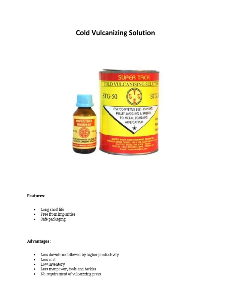 Cold Vulcanizing Solution | PDF | Belt (Mechanical) | Adhesive