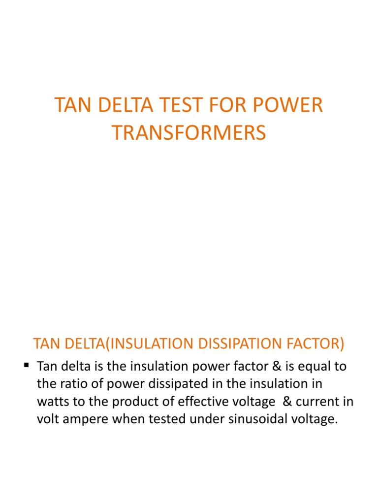 Tan Delta Testing | PDF