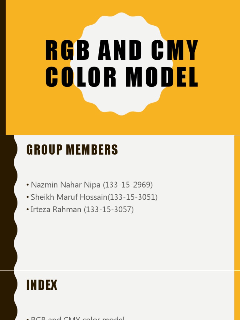 RGB and Cmy Color Model | PDF | Magenta | Rgb Color Model