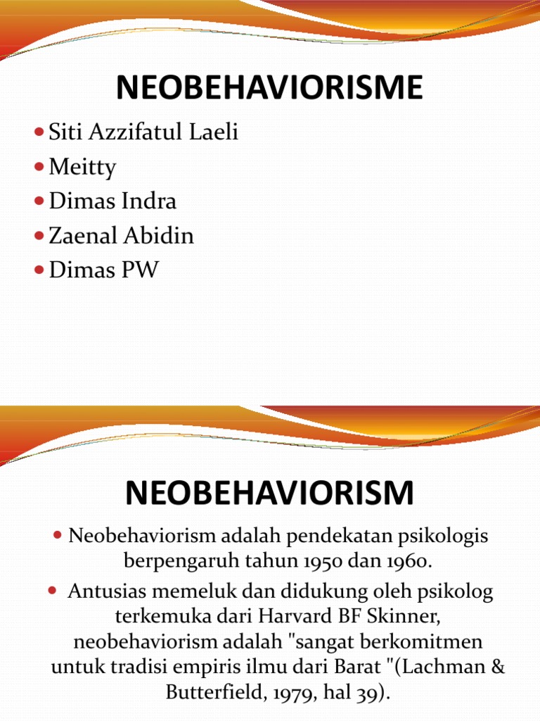 NEOBEHAVIORISM: THE FOUNDATIONS OF LEARNING THROUGH STIMULI AND ...