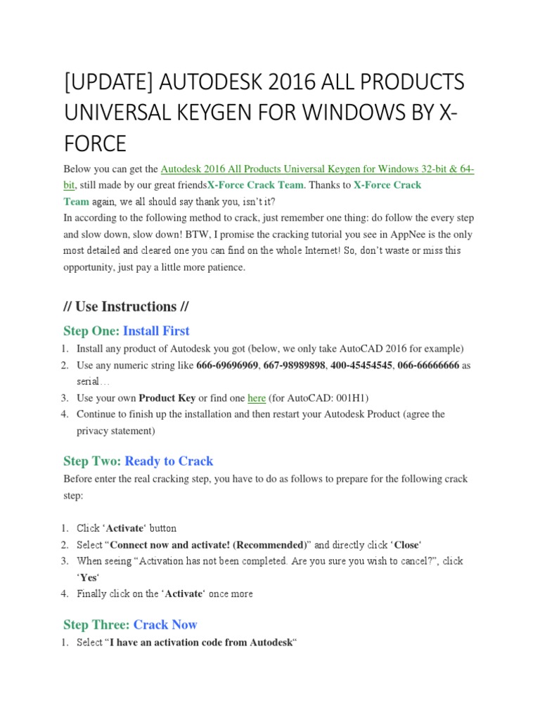 (Update) Autodesk 2016 All Products Universal Keygen For Windows by X ...