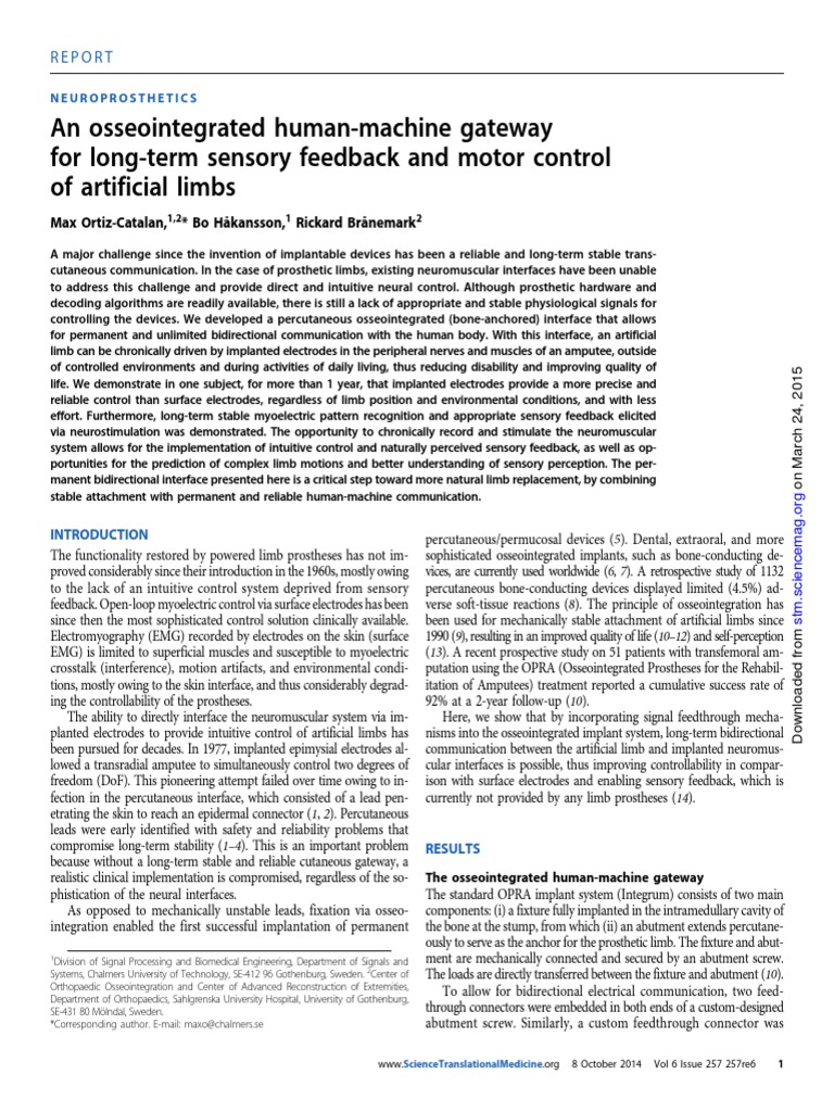 4545 PDF | PDF | Prosthesis | Electromyography