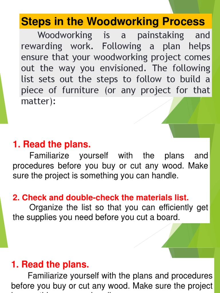 Steps in The Woodworking Process | PDF | Home & Garden