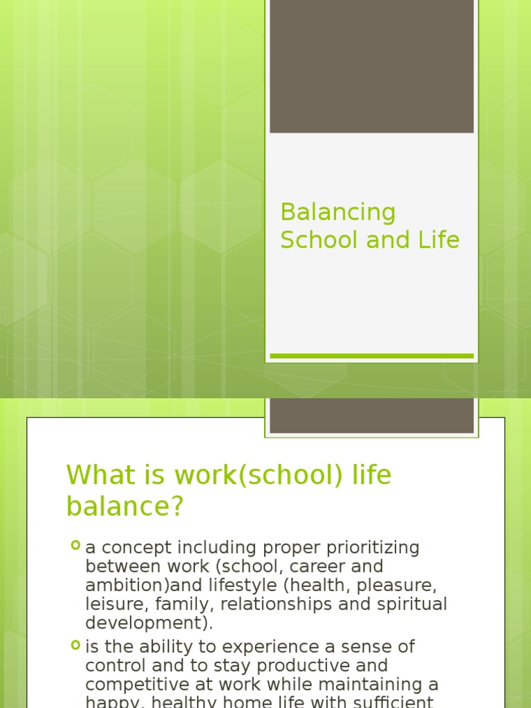Balancing Life and School | PDF | Time Management | Professional Skills