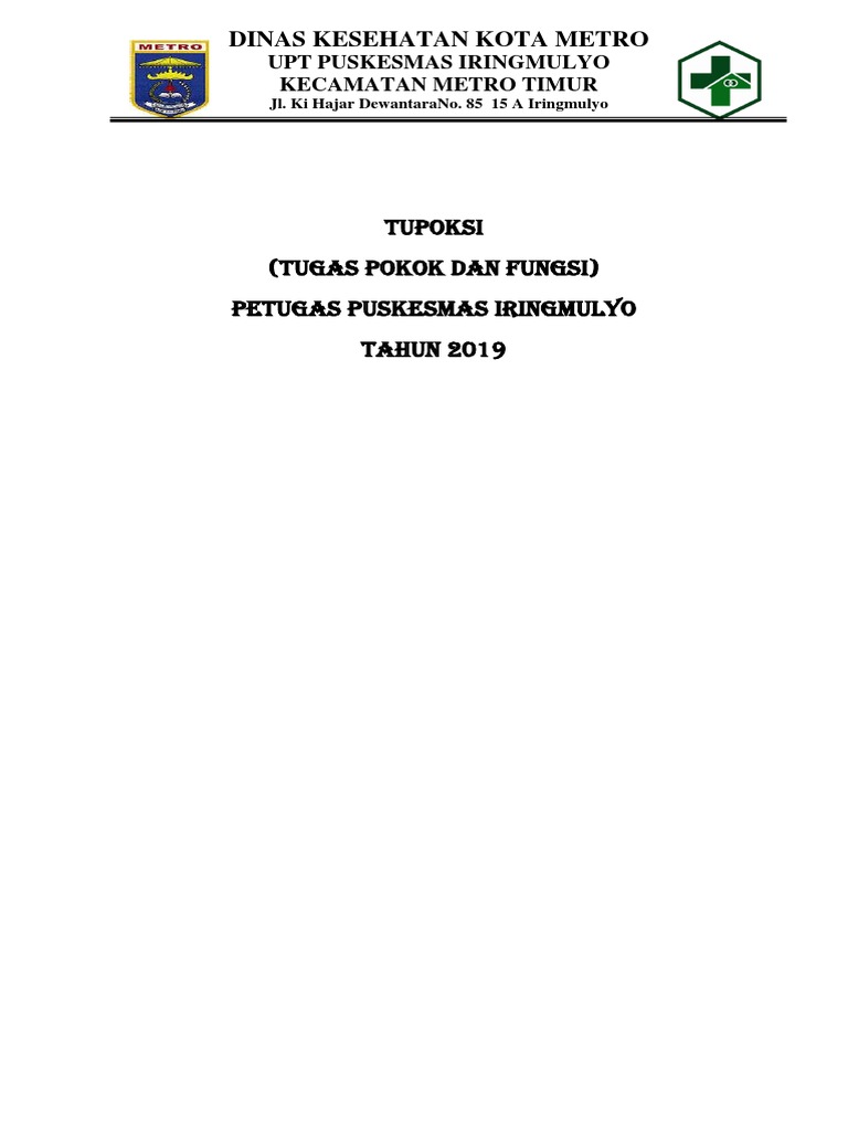 Tupoksi 2019 | PDF
