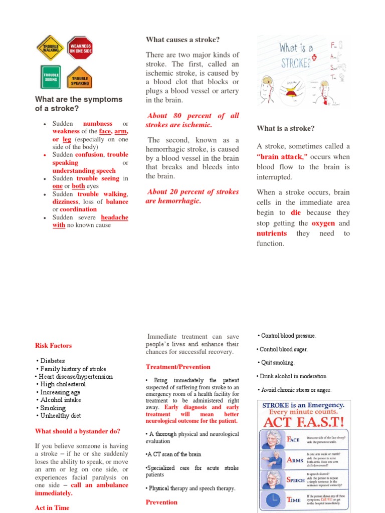 Stroke Heart Attack Pamphlet | PDF | Stroke | Myocardial Infarction