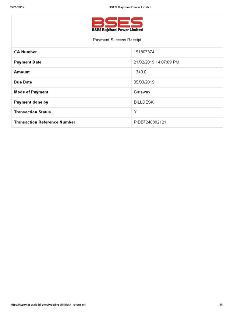 BSES Rajdhani Power Limited | PDF