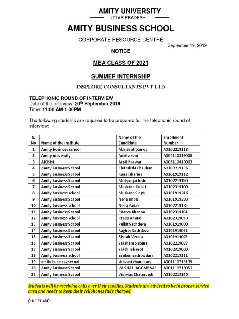 52cecnotice For Summer Internship MBA Batch of 2021, Insplore ...