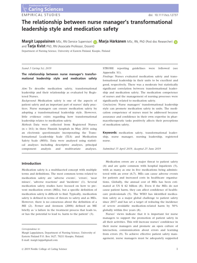the-relatioinship-between-nurse-managers-transformational-leadership