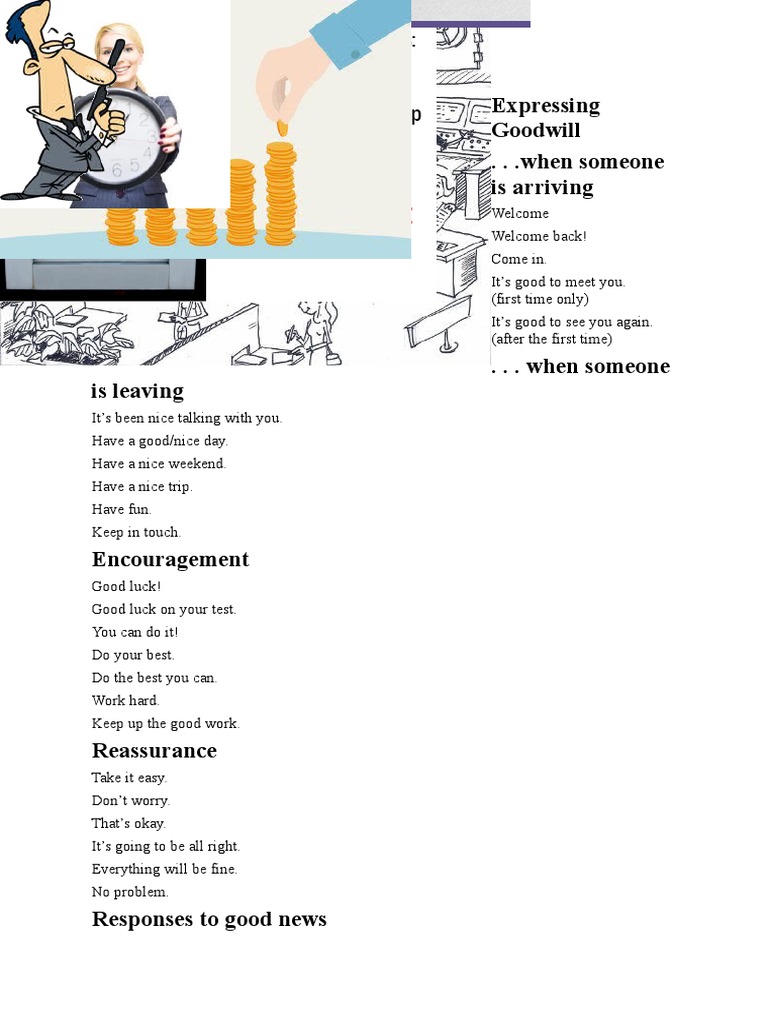 Expressing Goodwill | PDF | Telephone Call | Dollar