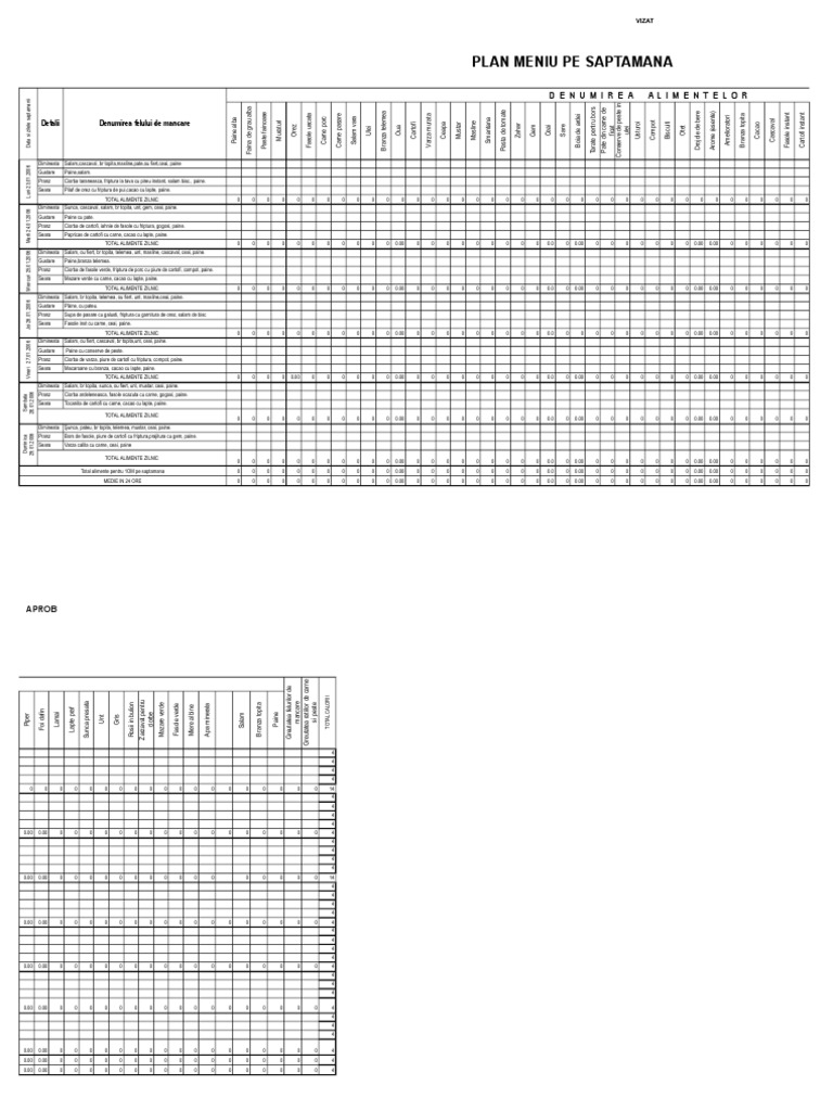 Plan Meniu Gol | PDF