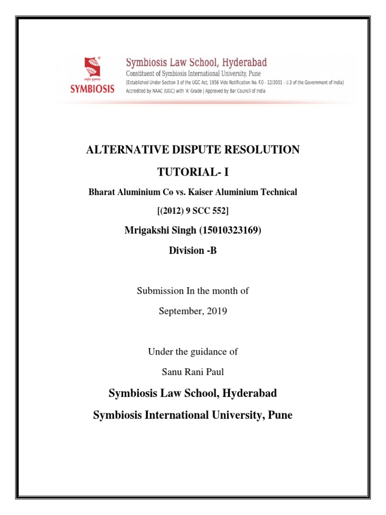 Balco V Kaiser Aluminium | PDF | Arbitration | Jurisdiction