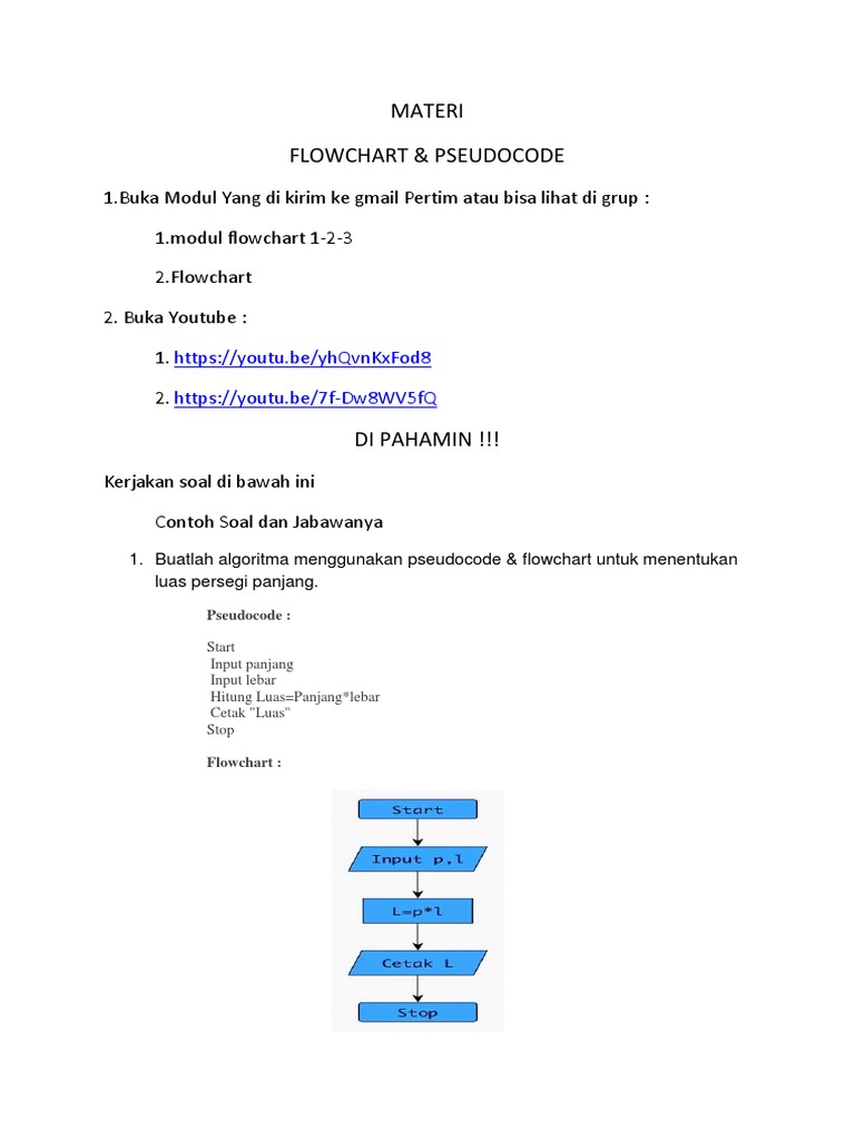 Soal Flow Chart Dan Pseudocode | PDF | Teknologi & Rekayasa