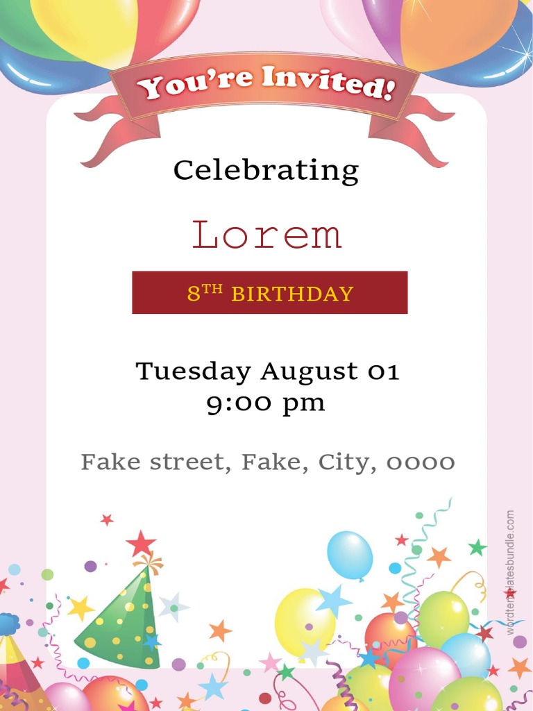 Birthday Invitation Card 2 | PDF