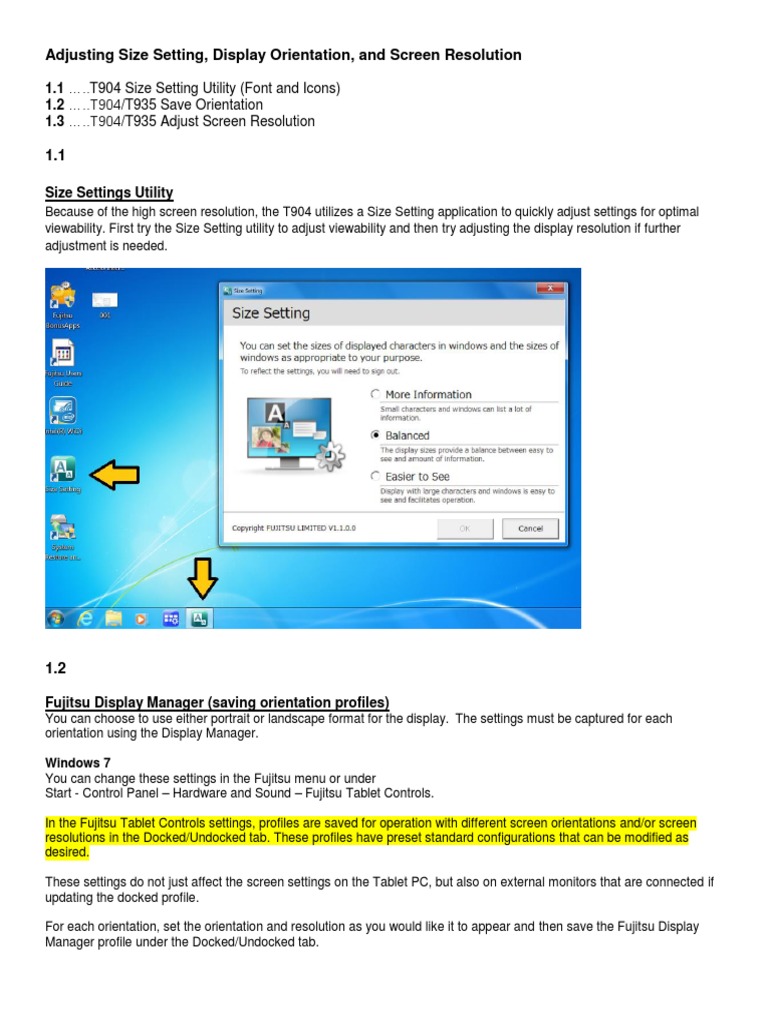 Adjusting Display Orientation Size Setting and Screen Resolution | PDF | Display Resolution ...