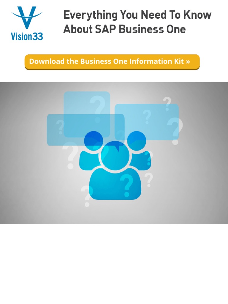 Vision33 Everything You Need To Know About Sap b1 PDF | PDF | Sap Se | Enterprise Resource Planning