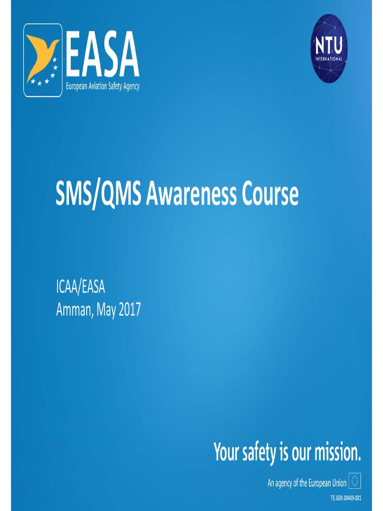 SMS/QMS Awareness Course: Icaa/Easa Amman, May 2017 | PDF