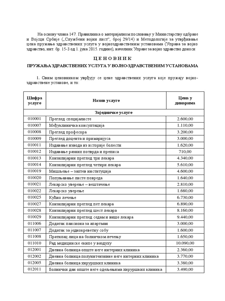 Cenovnik Ispravka 21122015 PDF | PDF