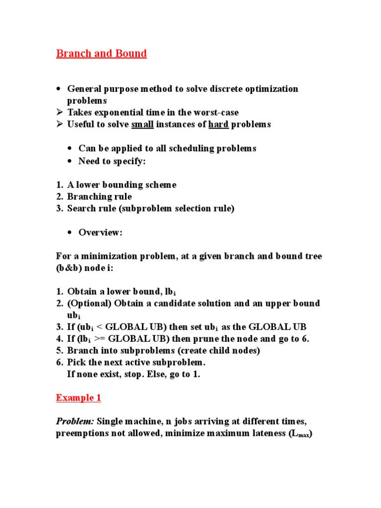 Branch and Bound: Example 1 | PDF | Mathematical Optimization | Theoretical Computer Science