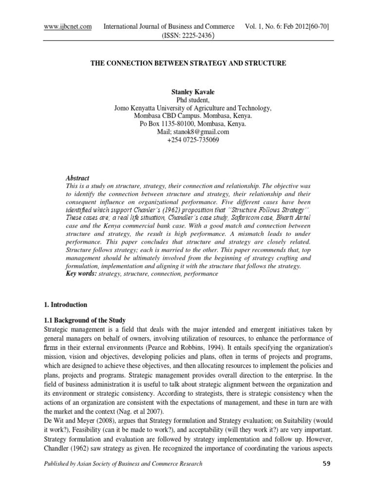 Strategy-Structure Connection Explained | PDF | Strategic Management ...