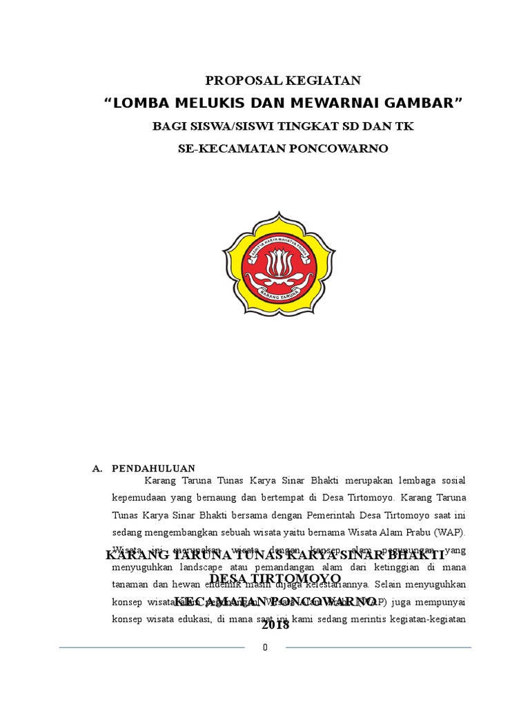 Proposal Lomba Melukis Dan Mewarnai | PDF