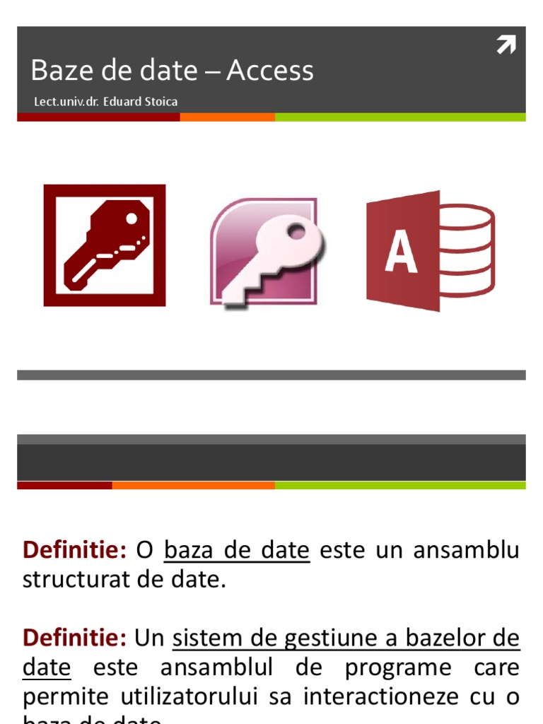 Prezentare Curs Baze de Date Access | PDF