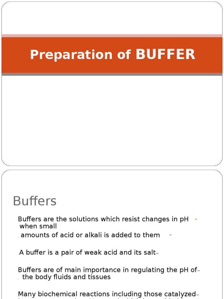 Preparation Of: Buffer | PDF | Buffer Solution | Titration