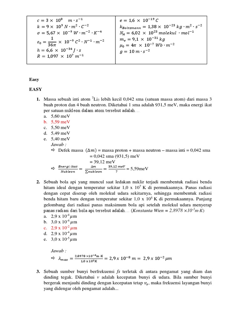 Soal Fisika untuk Mahasiswa | PDF