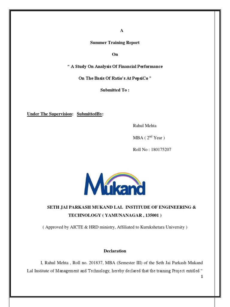 Financial Performance Analysis of PepsiCo | PDF | Data Analysis | Inventory