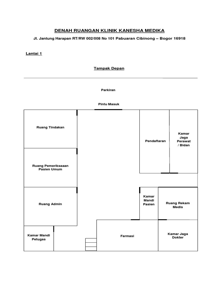 Denah Ruangan Klinik Kanesha Medika | PDF