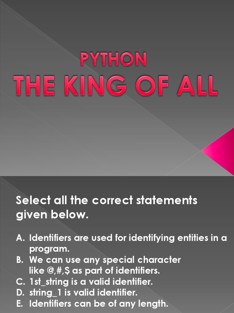 Python | PDF | Reserved Word | Identifier