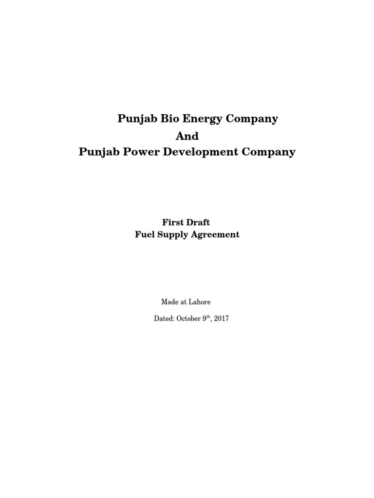 Fuel Supply Agreement - First Draft | PDF | Contractual Term | Invoice