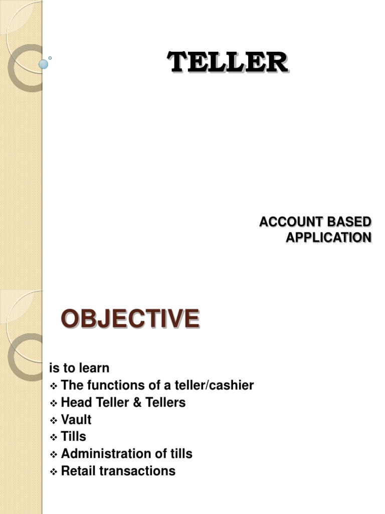 Teller: Account Based Application | PDF