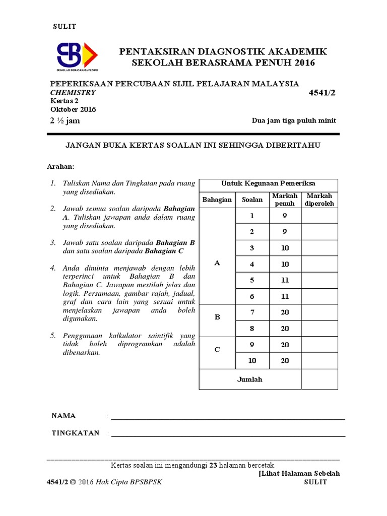 Trial Sbp Kertas 2 2016 Pdf