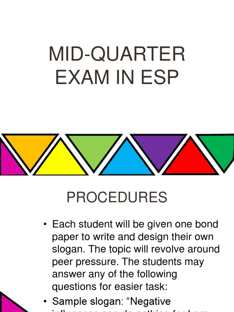 Mid-Quarter Exam in Esp | PDF