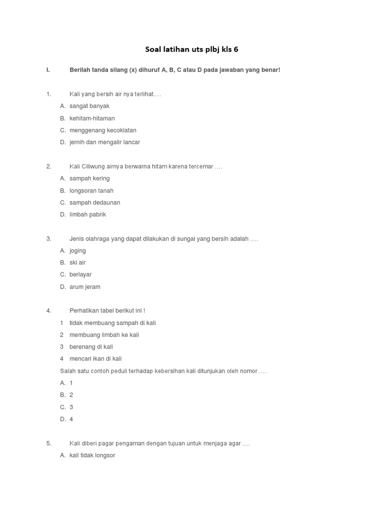 Soal Pts PLBJ Kls 6 SMSTR 1 | PDF