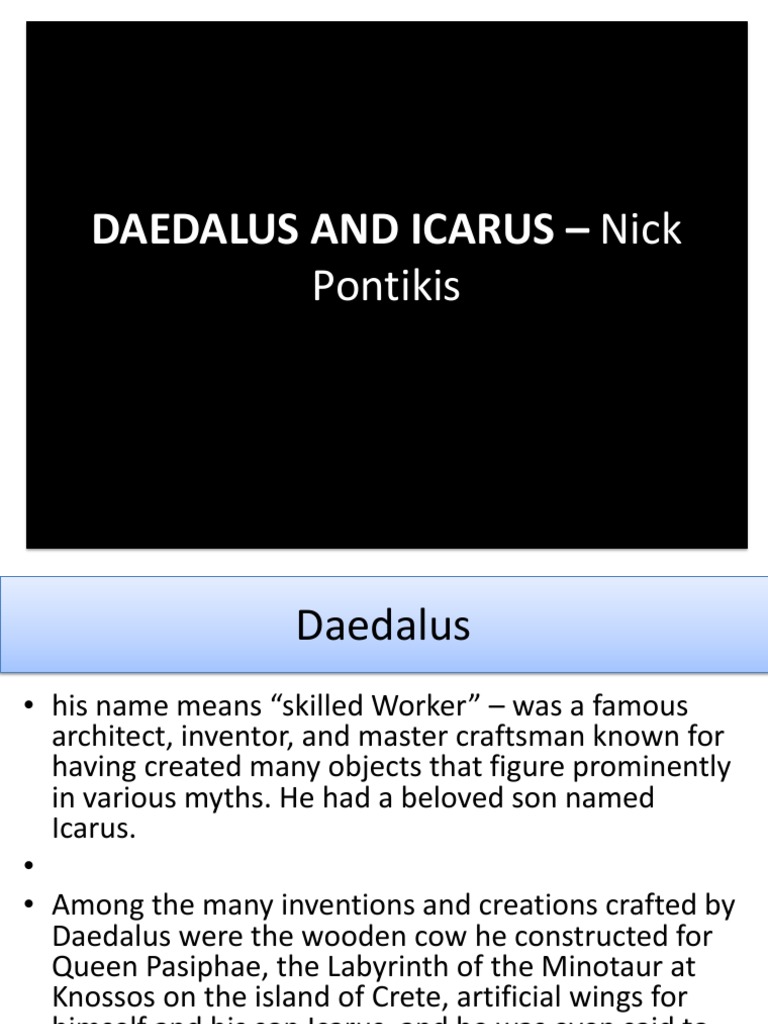 DAEDALUS AND ICARUS - Nick Pontikis | PDF | Minotaur | Mythological ...
