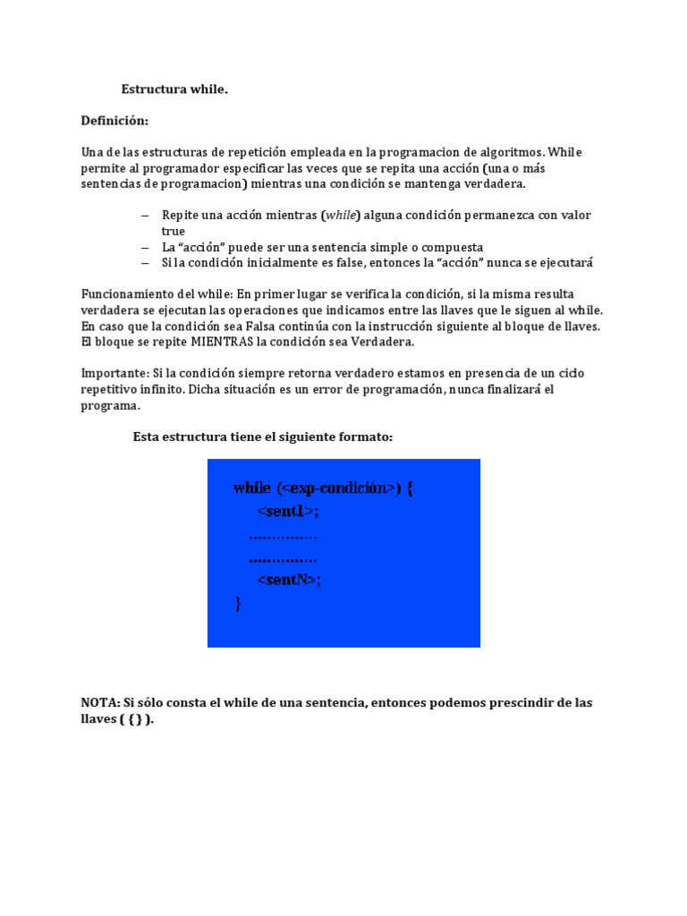 Guía Completa: Estructura While | PDF | Programación de computadoras ...