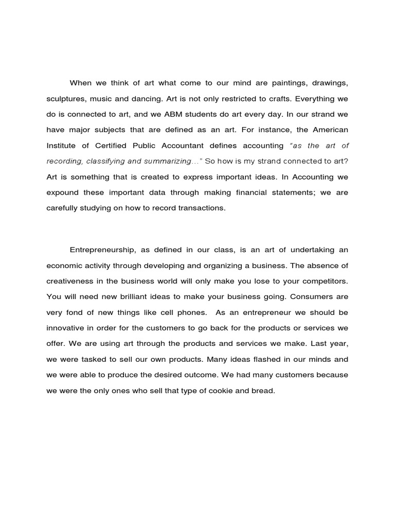 "As The Art of Recording, Classifying and Summarizing " So How Is My ...