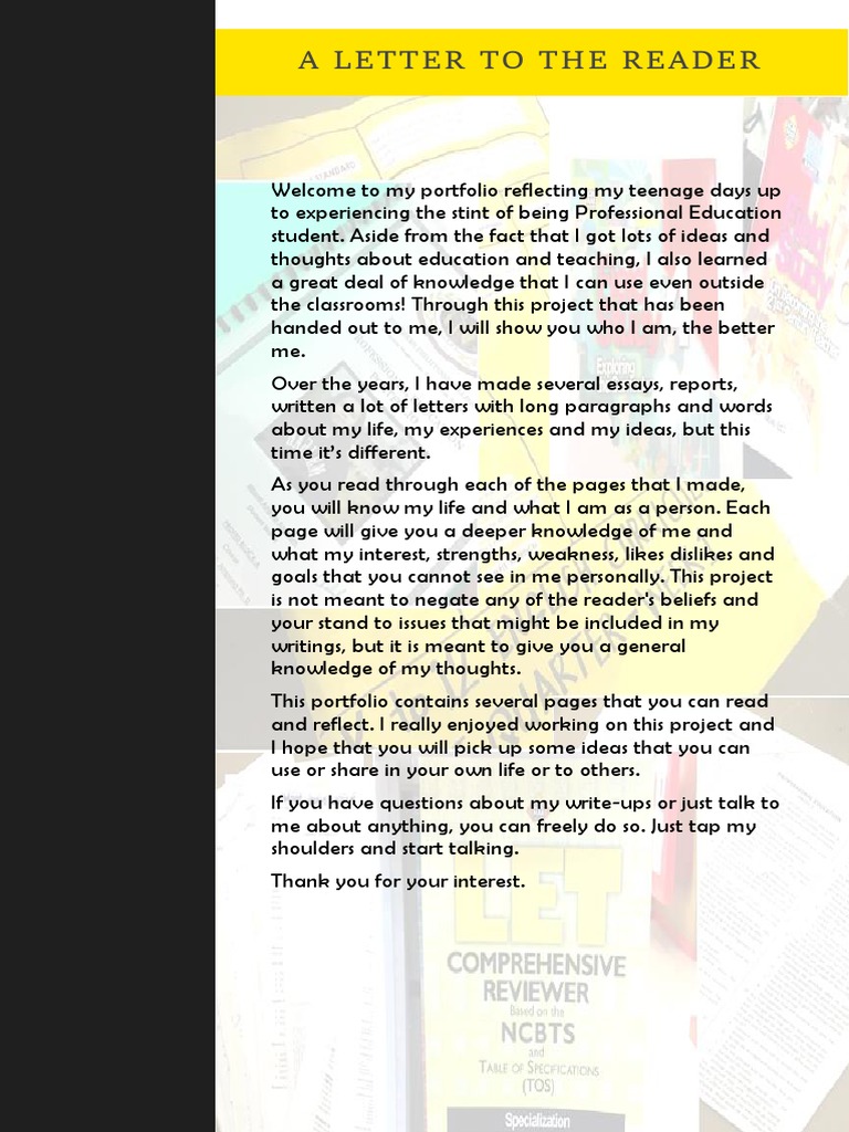 Letter To The Reader | PDF | Knowledge | Communication