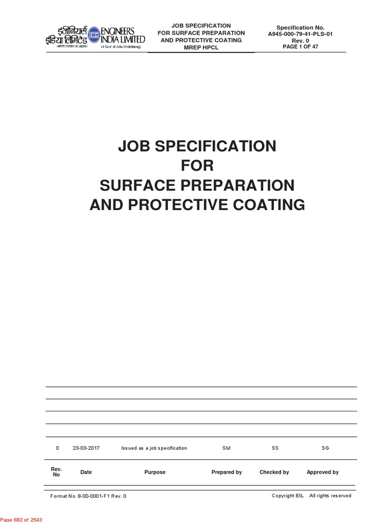 EIL Painting Spec B16!79!41 PLS 01 | PDF | Paint | Abrasive