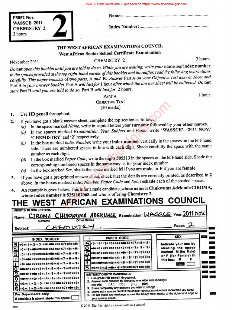 WAEC Chemistry Past Questions PDF | PDF
